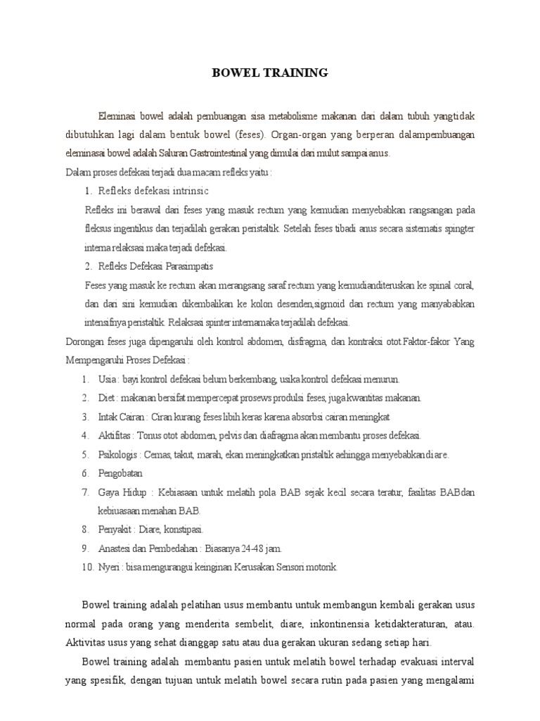 Bowel Training | PDF