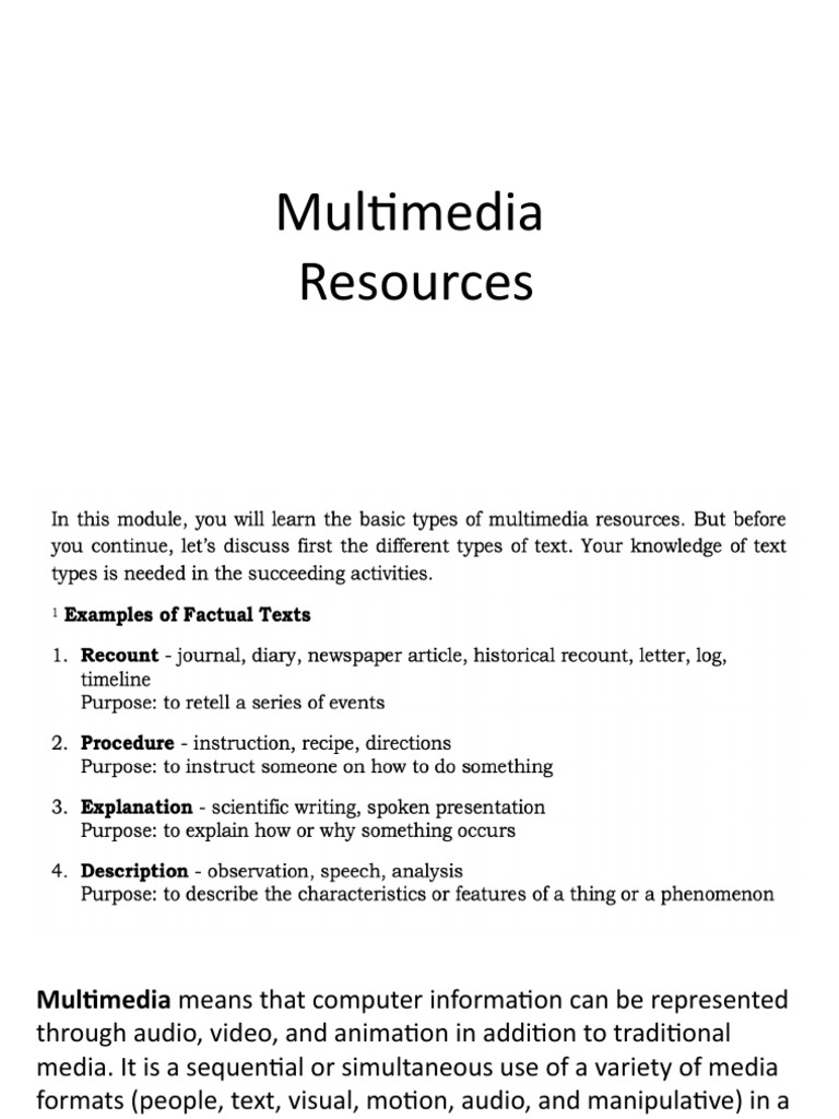 Multimedia Resources | PDF