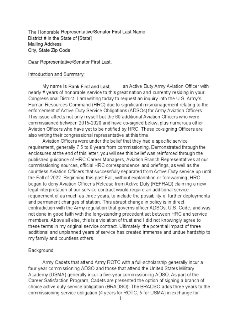 Inquiry on ADSO Mismanagement for Aviators | PDF | United States ...