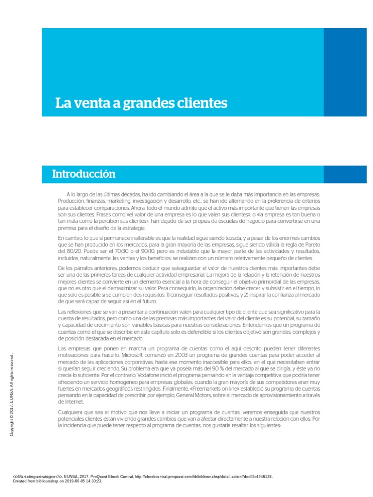 La Venta A Grandes Clientes | PDF | Cliente | Marketing
