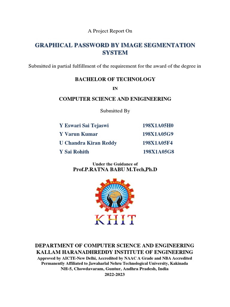 Graphical Password by Image Segmentation System: A Project Report On | PDF | Databases | Password
