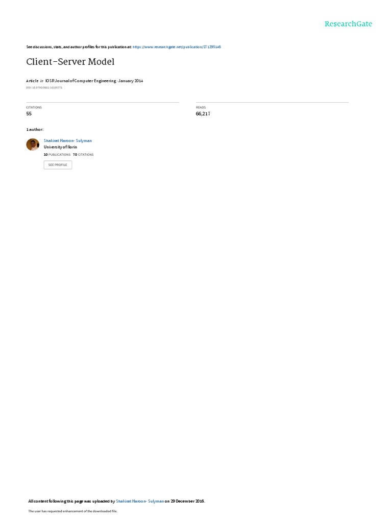 Client-Server Model | PDF