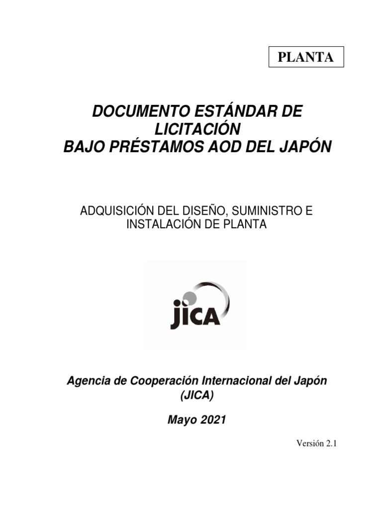 Documento Estándar de Licitación Bajo Préstamos Aod Del Japón | PDF ...