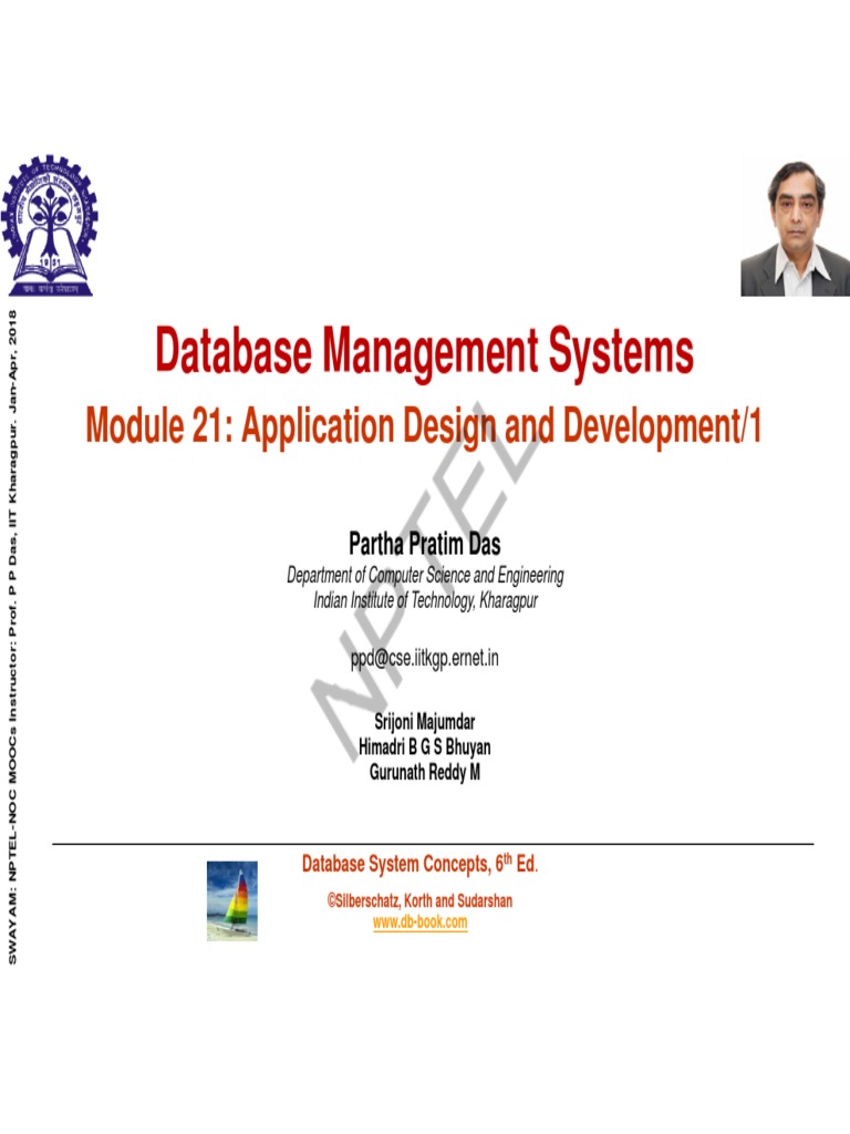 Database Management Systems: Module 21: Application Design and ...