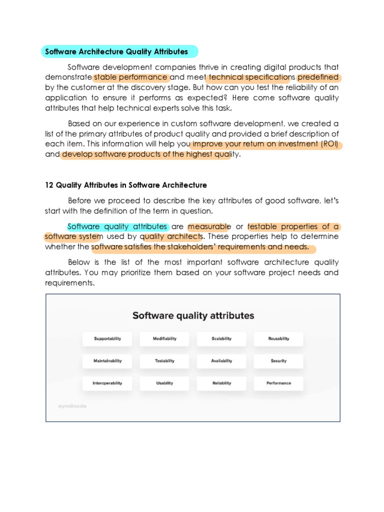 Software Architecture Quality Attributes | PDF | Scalability | Software ... Software Architecture Quality Attributes | PDF | Scalability | Software ...