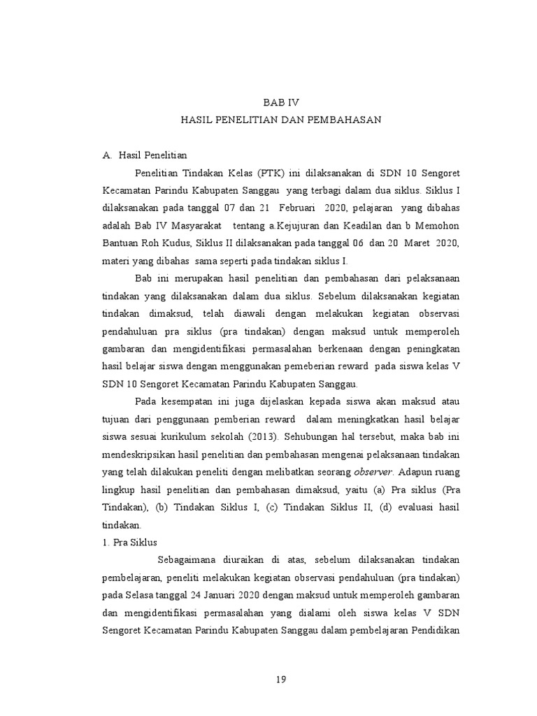 Bab Iv PTK 2019 | PDF