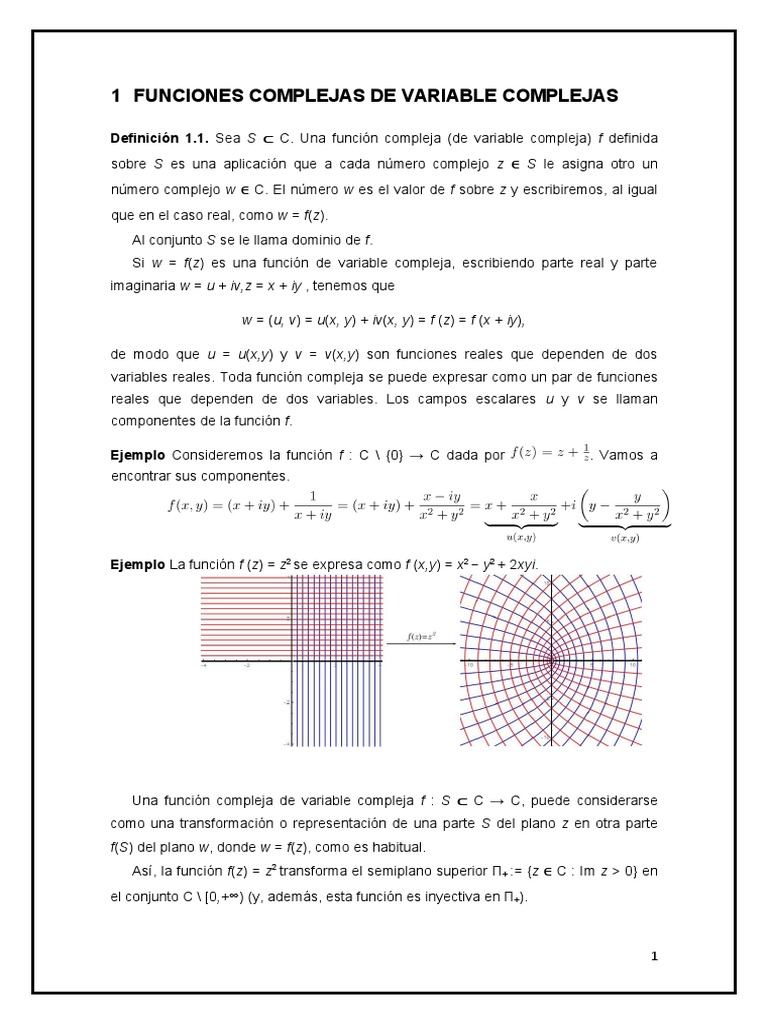 Funciones Complejas de Variable Complejas | PDF | Función (Matemáticas) | Límite (Matemáticas)