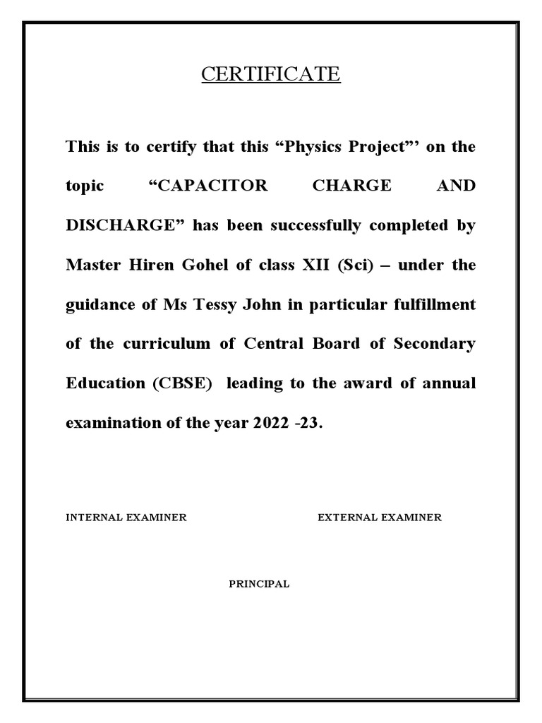 Certificate: Internal Examiner External Examiner | PDF