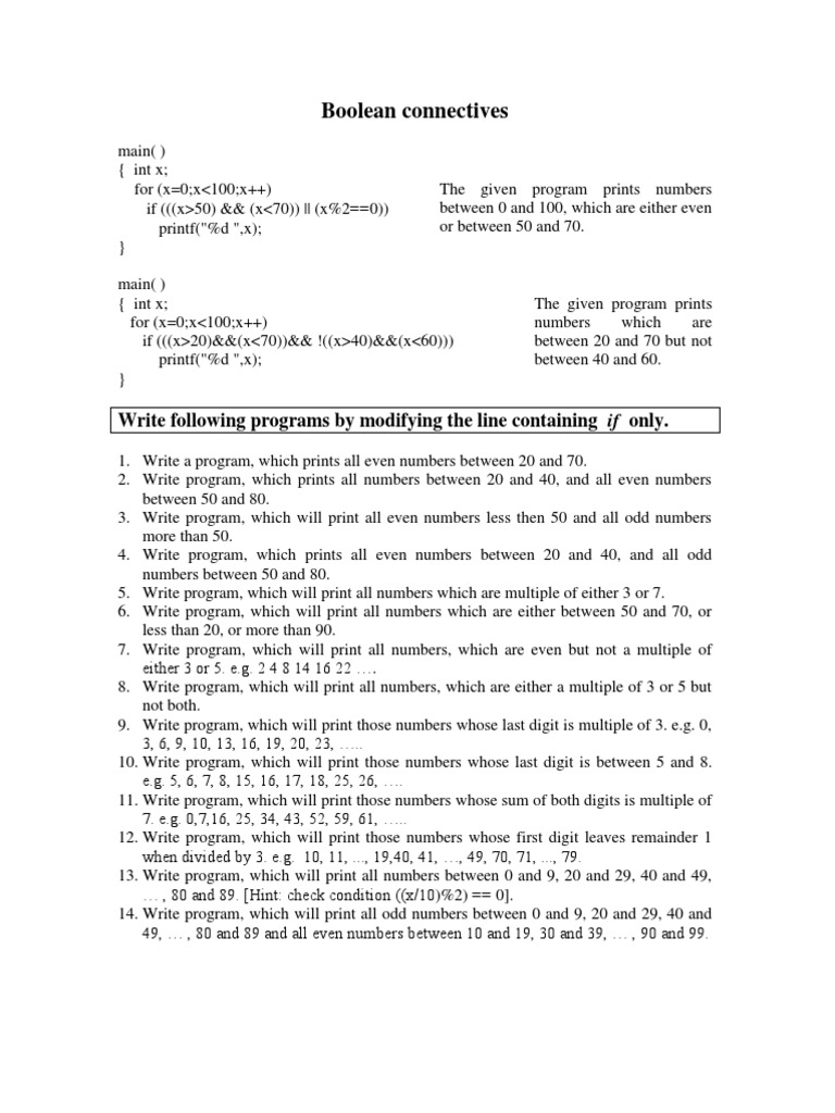 Boolean Connectives | PDF | Computer Programming | Numbers