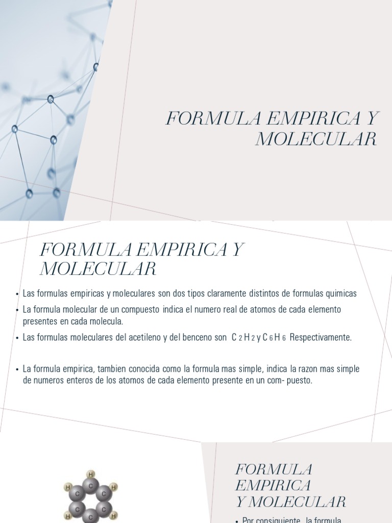 2 - Formula Empirica y Molecular1 | PDF | Compuestos químicos | Moléculas