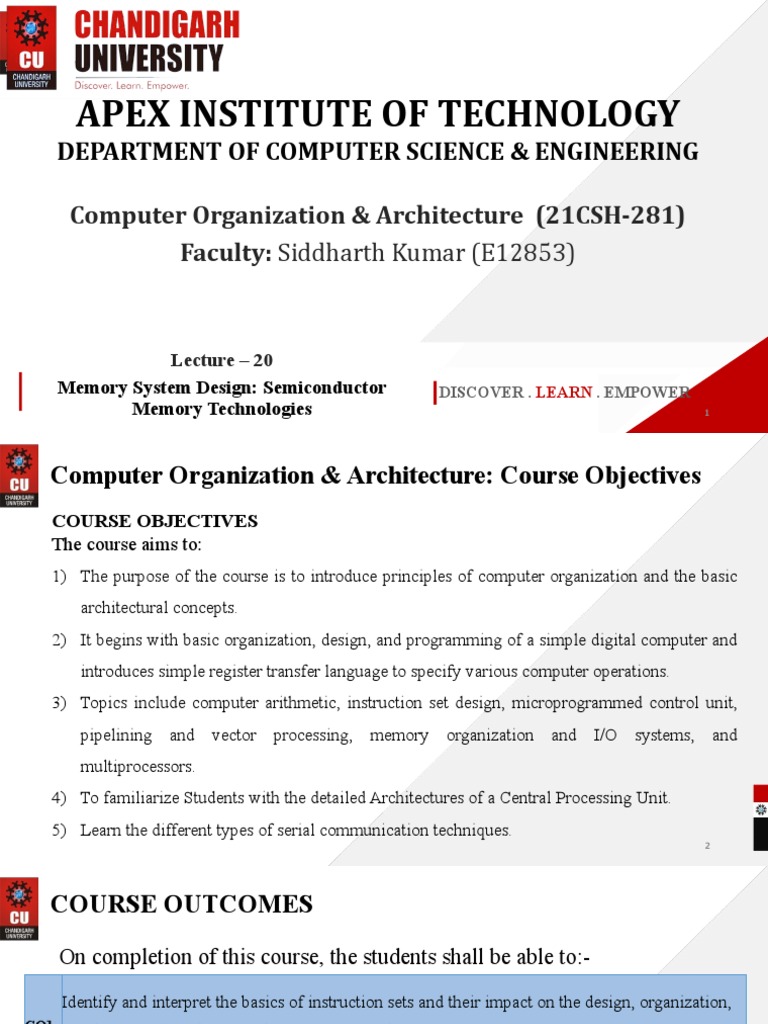 COA Lecture 20 | Download Free PDF | Random Access Memory | Computer Data Storage