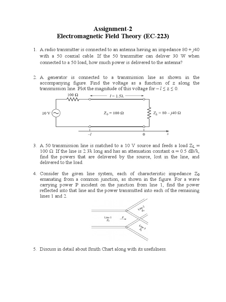 Assignment-2 Electromagnetic Field Theory (EC-223) | PDF