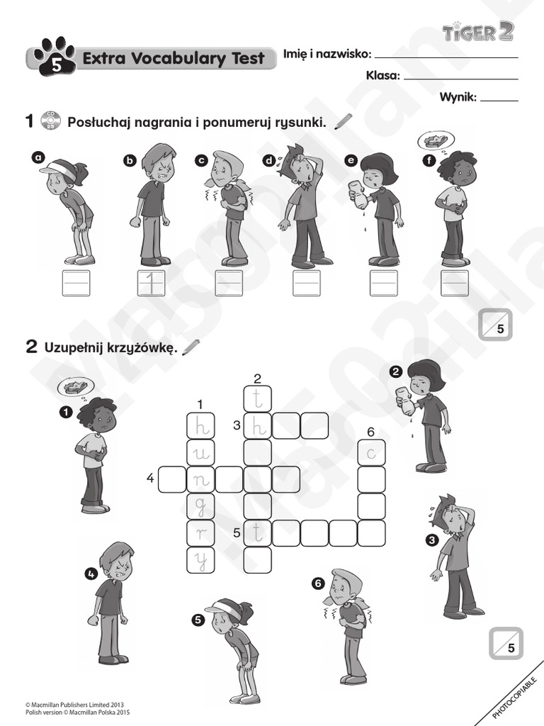 Tiger 2 Unit 5 Extra Vocabulary Test | PDF