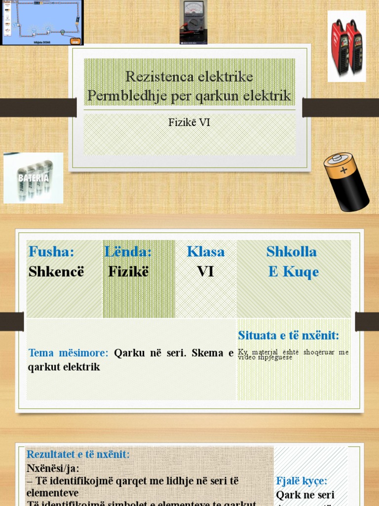 Rezistenca Elektrike Permbledhje Per Qarkun Elektrik: Fizikë VI | PDF