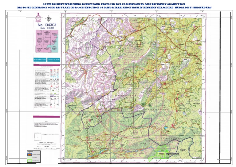 Proposed Compensatory Afforestation Land Indicated on Toposheet for ...