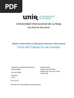 Ejemplo de TFM Unir | PDF | Inclusión (Educación) | Aprendizaje
