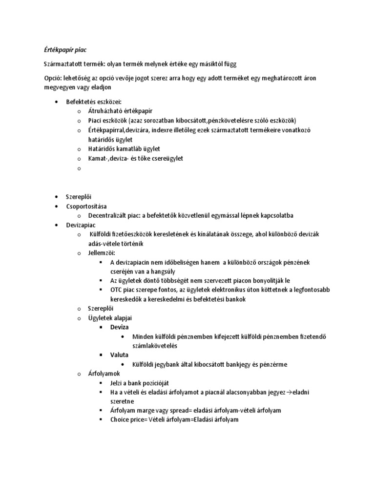 Értékpapír Piac | PDF