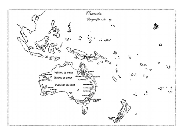 Oceania Orografia Con Nombres | PDF