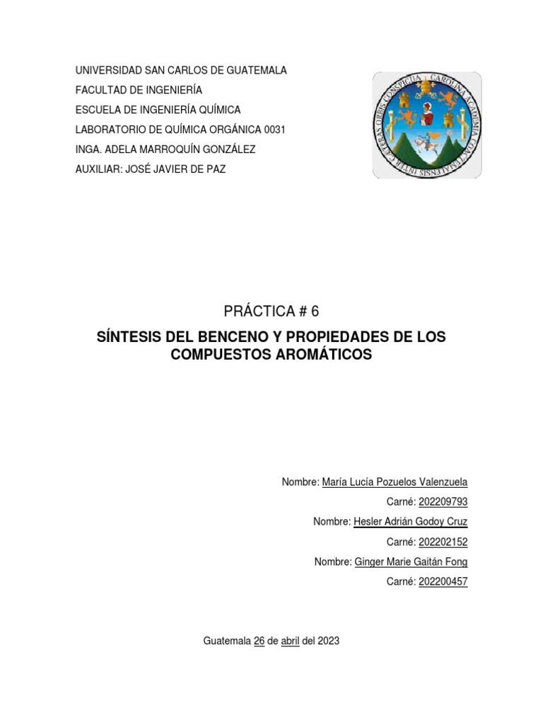 Protocolo 6 - Grupo 1 | PDF | Benceno | Aromaterapia