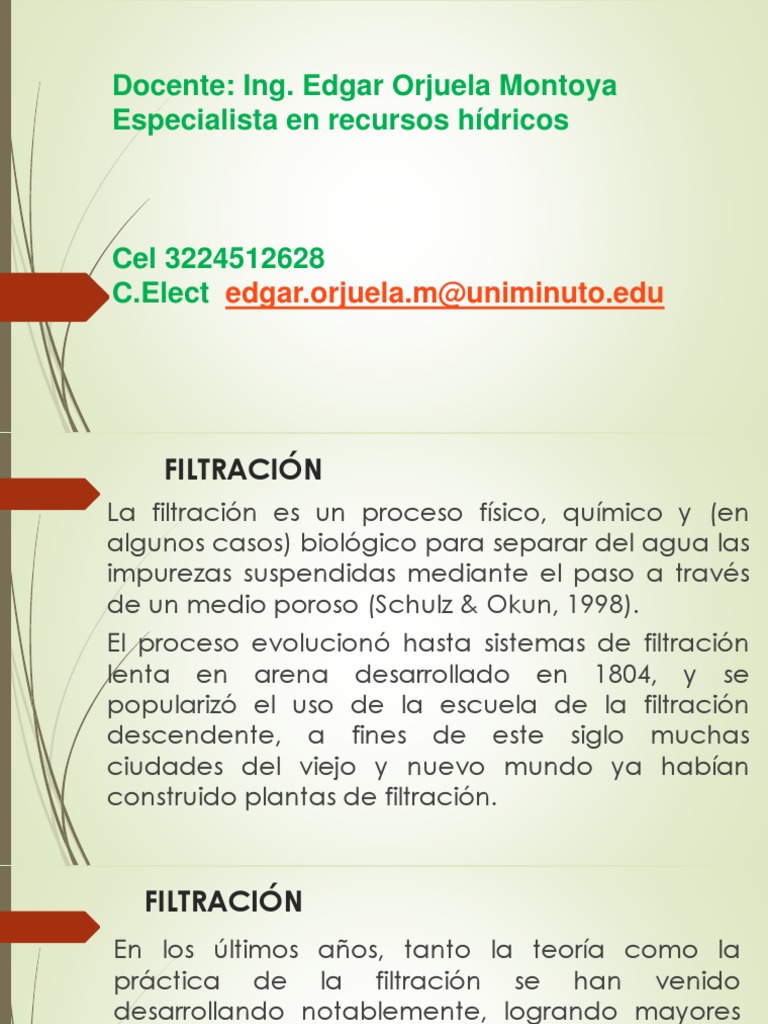 Clase 7 Filtración | PDF | Ciencia y matemáticas
