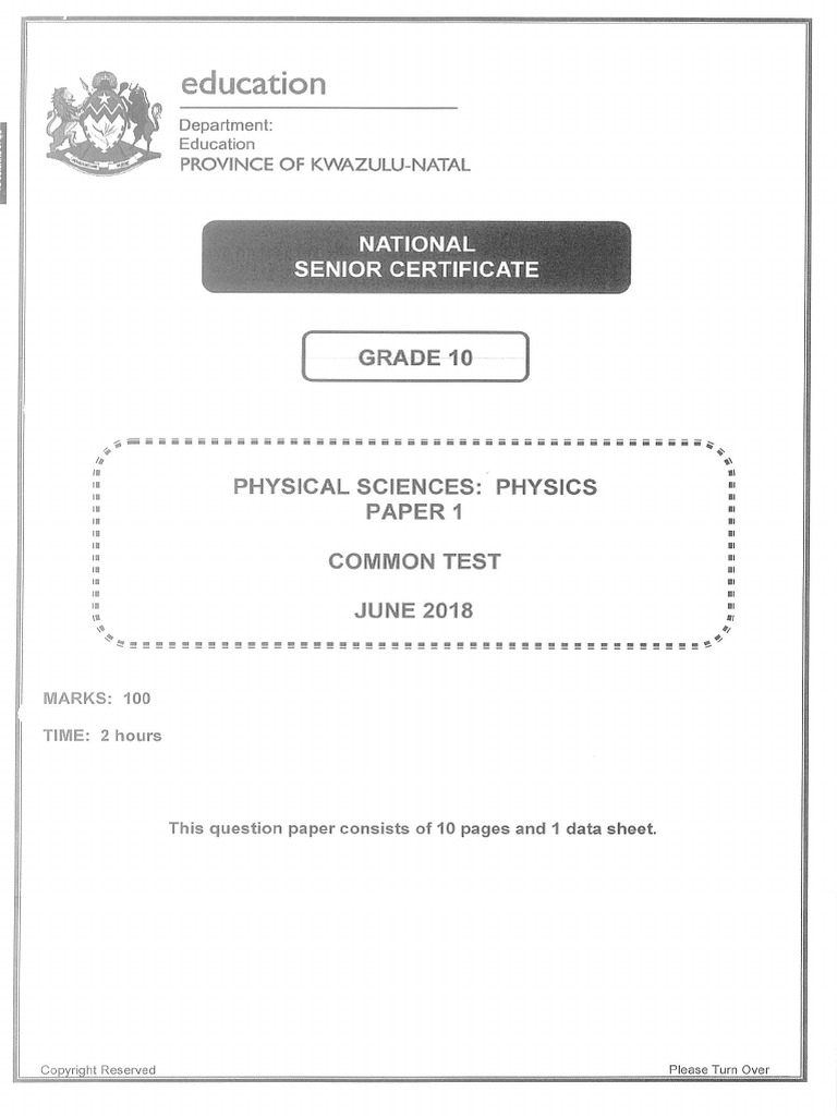 June P1 2018 Qp&memo | PDF