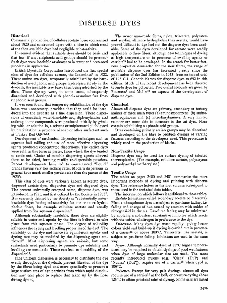 Dye Example-8 Disperse - A Note On Disperse Dyes Introduction | PDF ...
