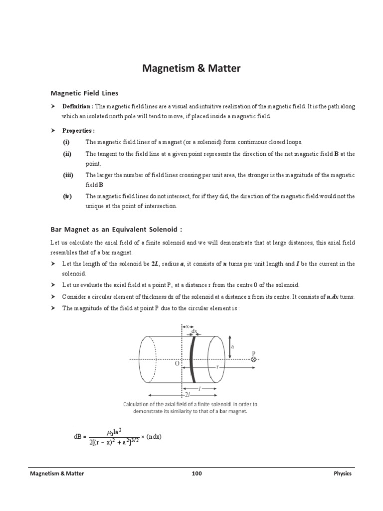 MAGNETISM AND MATTER Module | PDF | Ferromagnetism | Magnetization