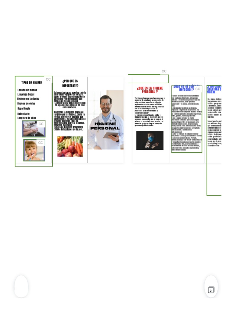 HIGIENE PERSONAL - Trípticos | PDF | Higiene | Medicina