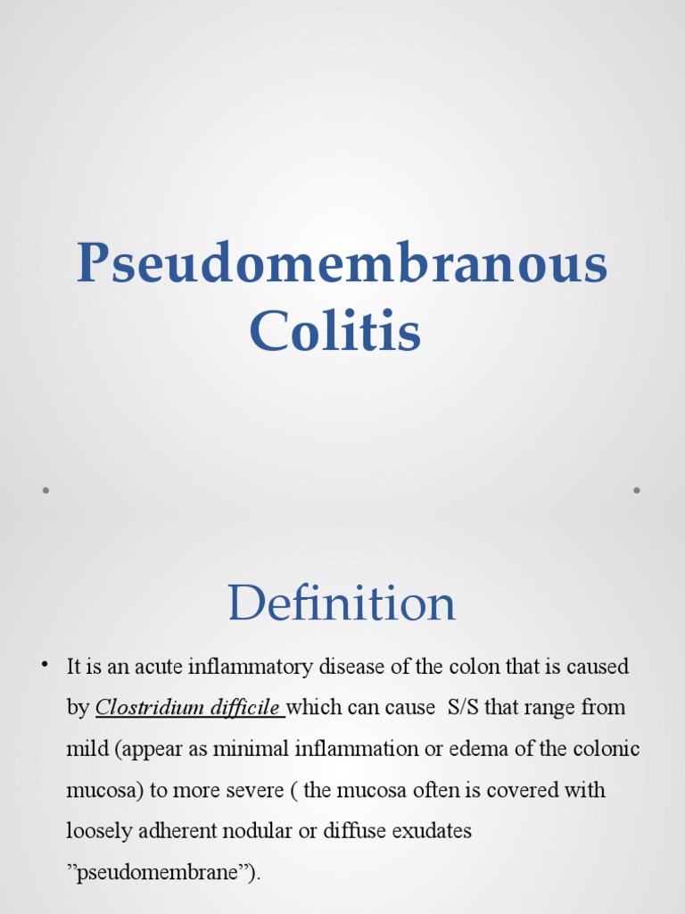 Pseudomembranous Colitis Pdf Medical Specialties Causes Of Death