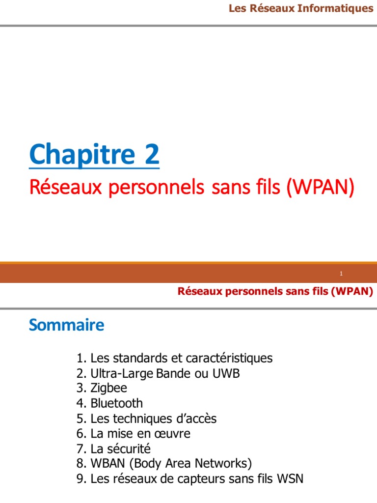 Chapitre2 WPAN | PDF | Bluetooth | Électrotechnique
