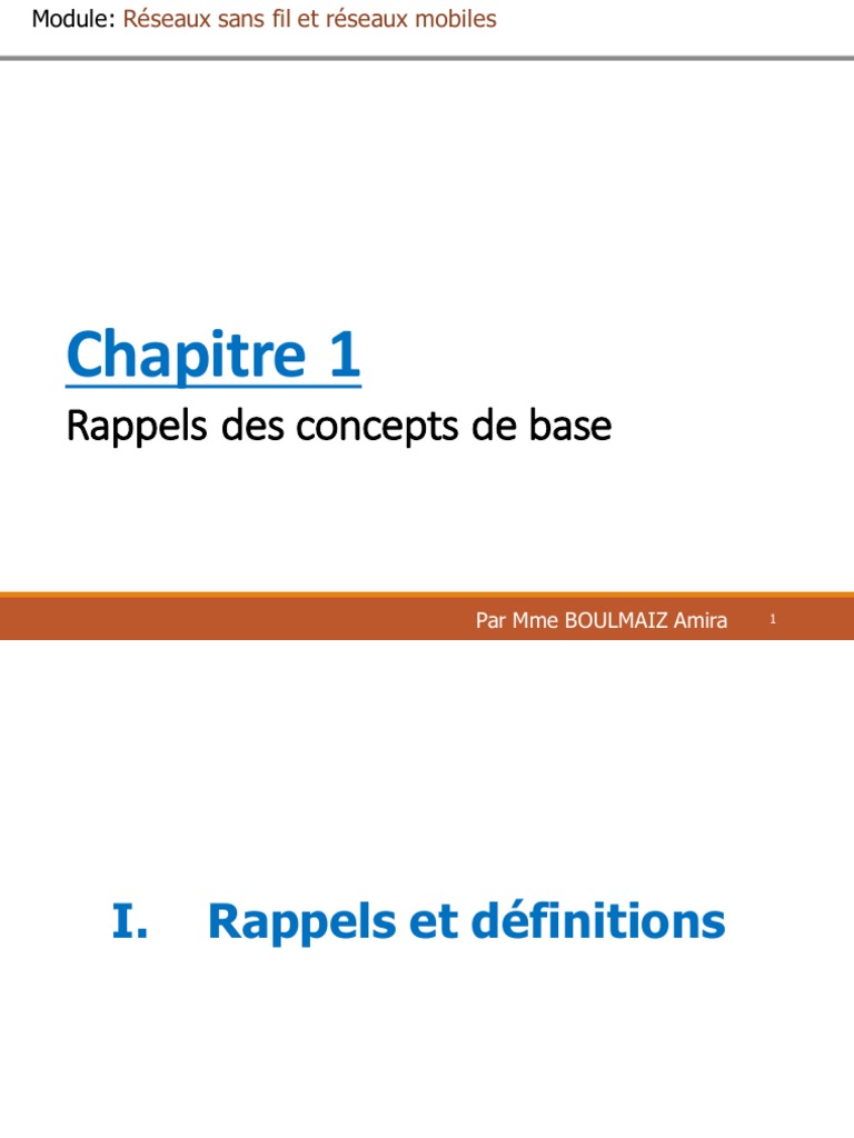 Chapitre1 Rappels | PDF | Technologie mobile | Sans fil