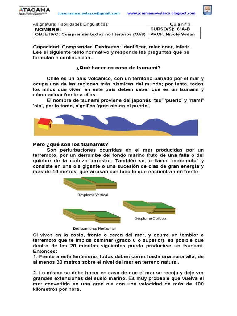 Guia Textos No Literarios | PDF | Tsunami | Desastres naturales