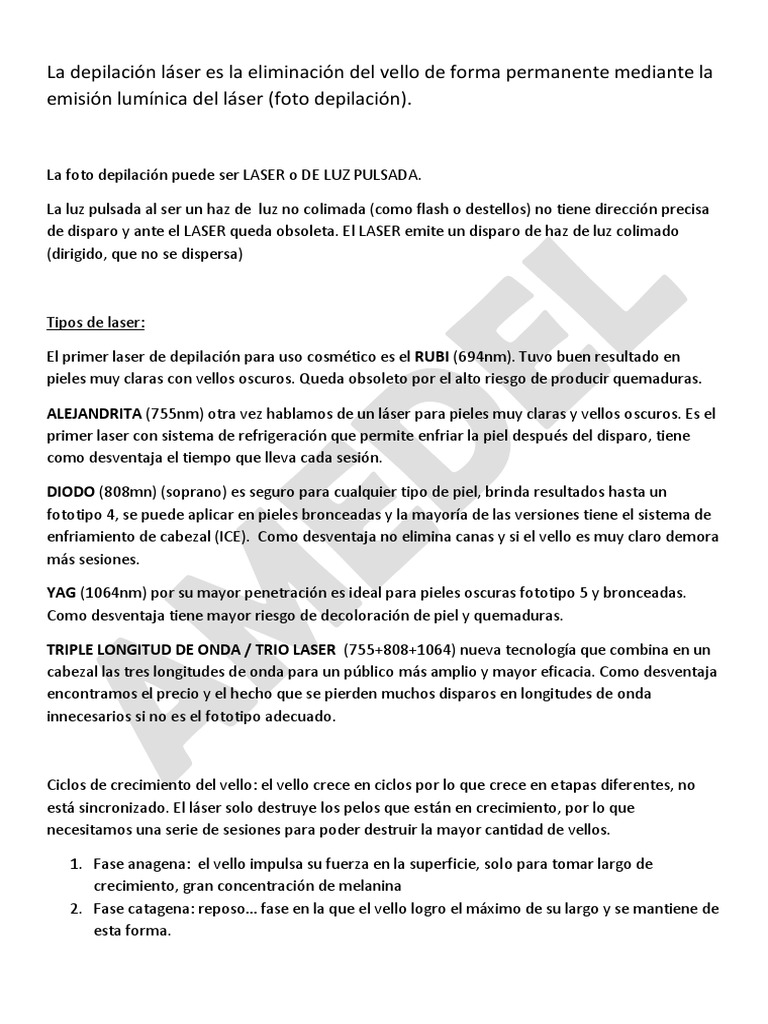 Depilación láser: guía definitiva y tipos | PDF | Medicina CLINICA ...