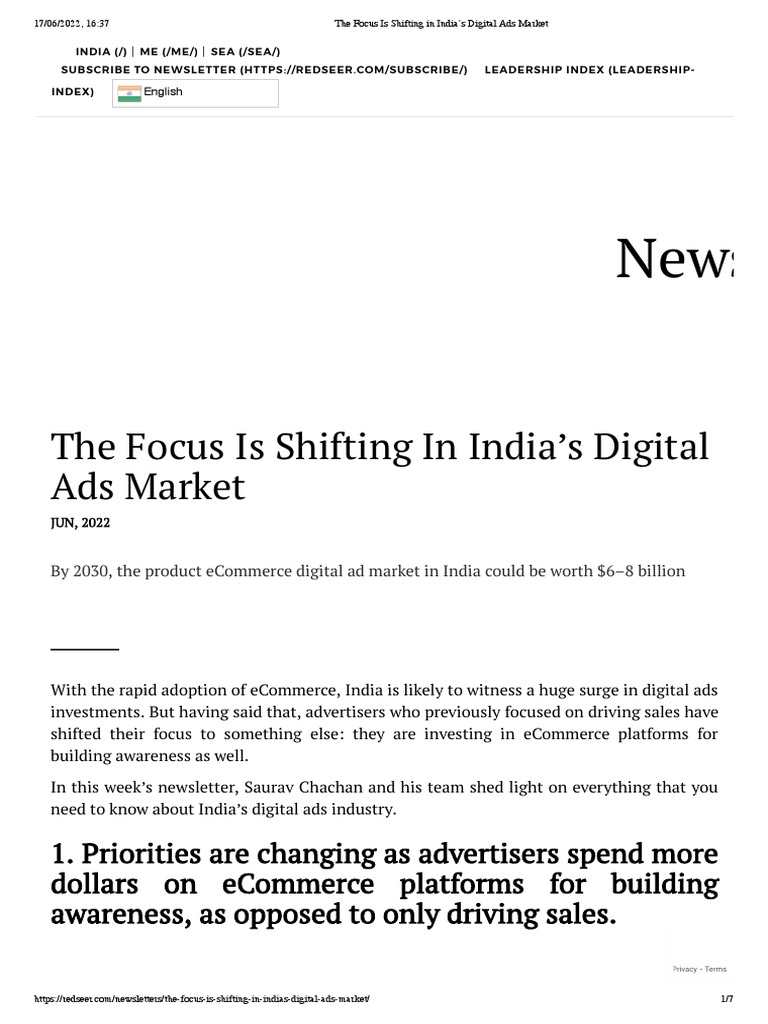 The Focus Is Shifting in India's Digital Ads Market | PDF | E Commerce ... The Focus Is Shifting in India's Digital Ads Market | PDF | E Commerce ...
