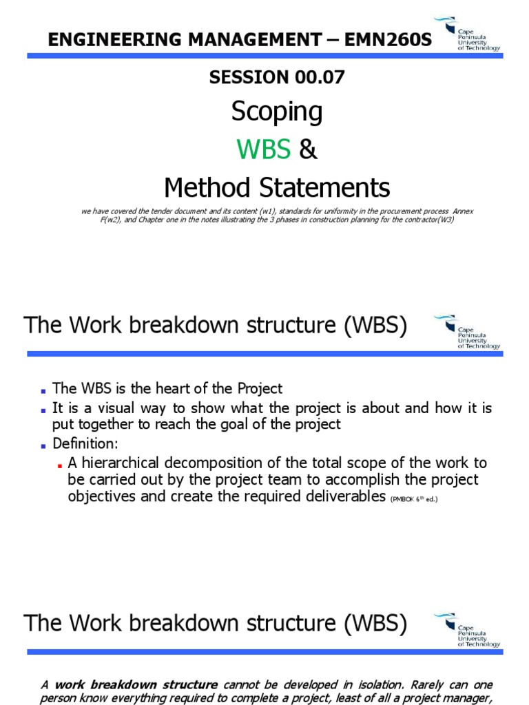 7.2 Work Breakdown Structure | PDF | Systems Theory | Information Technology Management