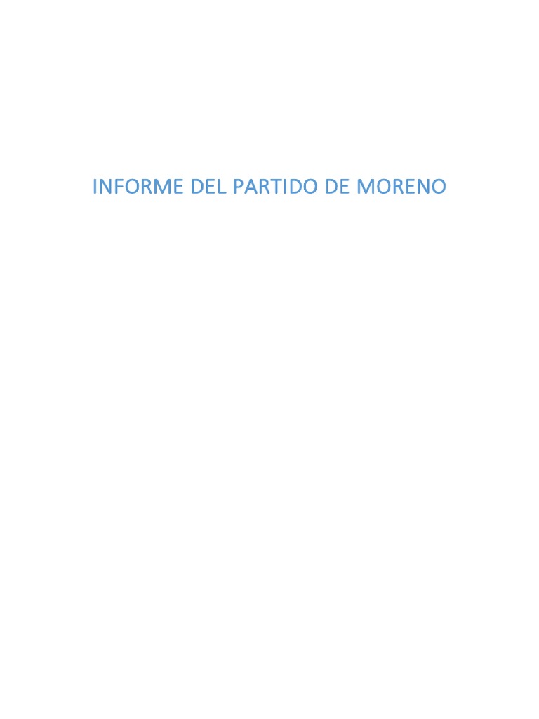 Informe Del Partido de Moreno | PDF