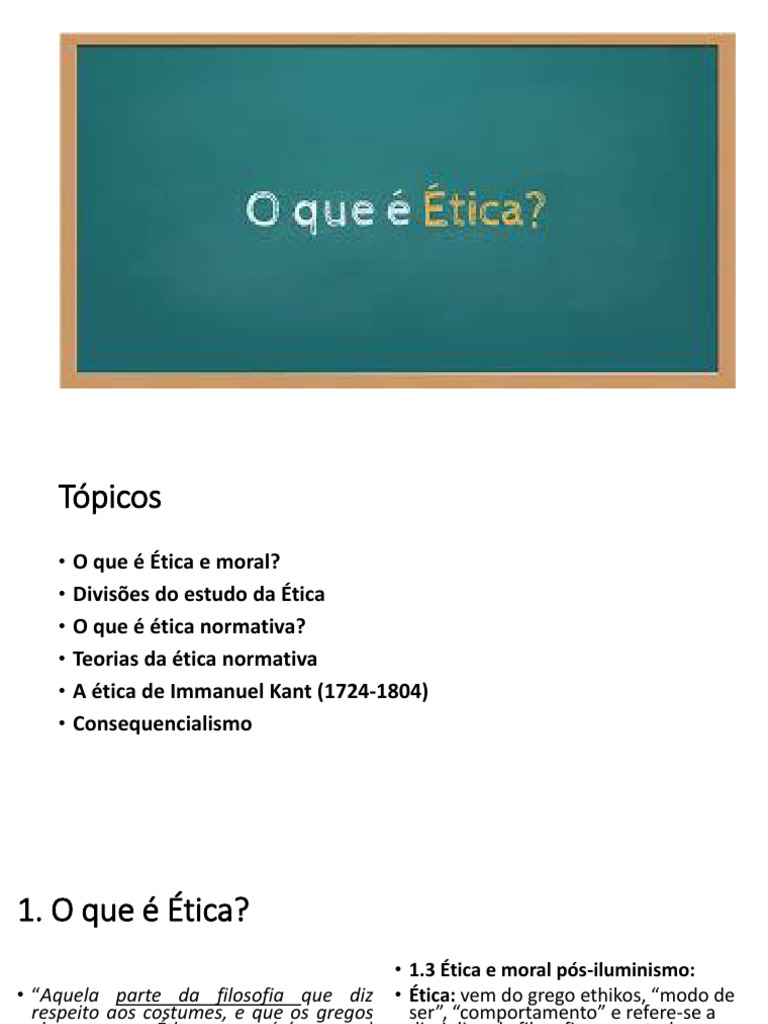 Ética: conceitos, teorias e pensadores | PDF | Moralidade | Immanuel Kant