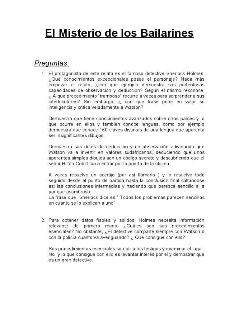 El Misterio de Los Bailarines y Lucero de Plata | PDF