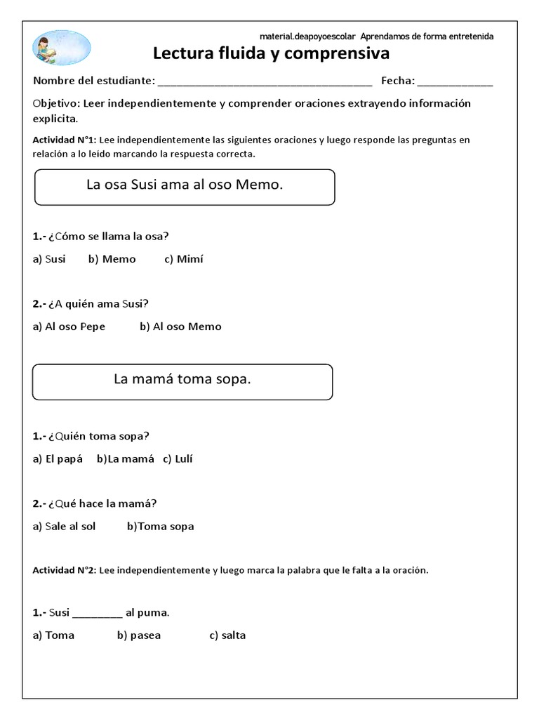 Lectura Comprensiva para Niños | PDF
