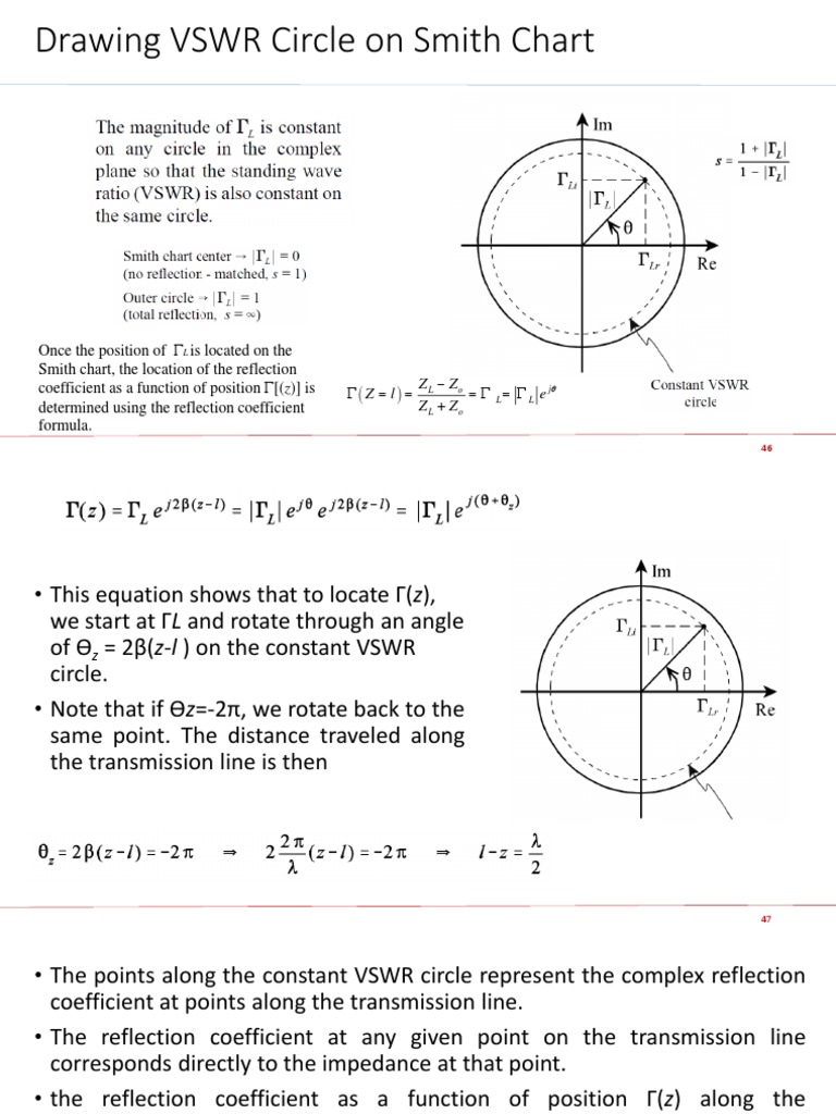 Drawing VSWR Circle On Smith Chart | PDF | Transmission Line ...