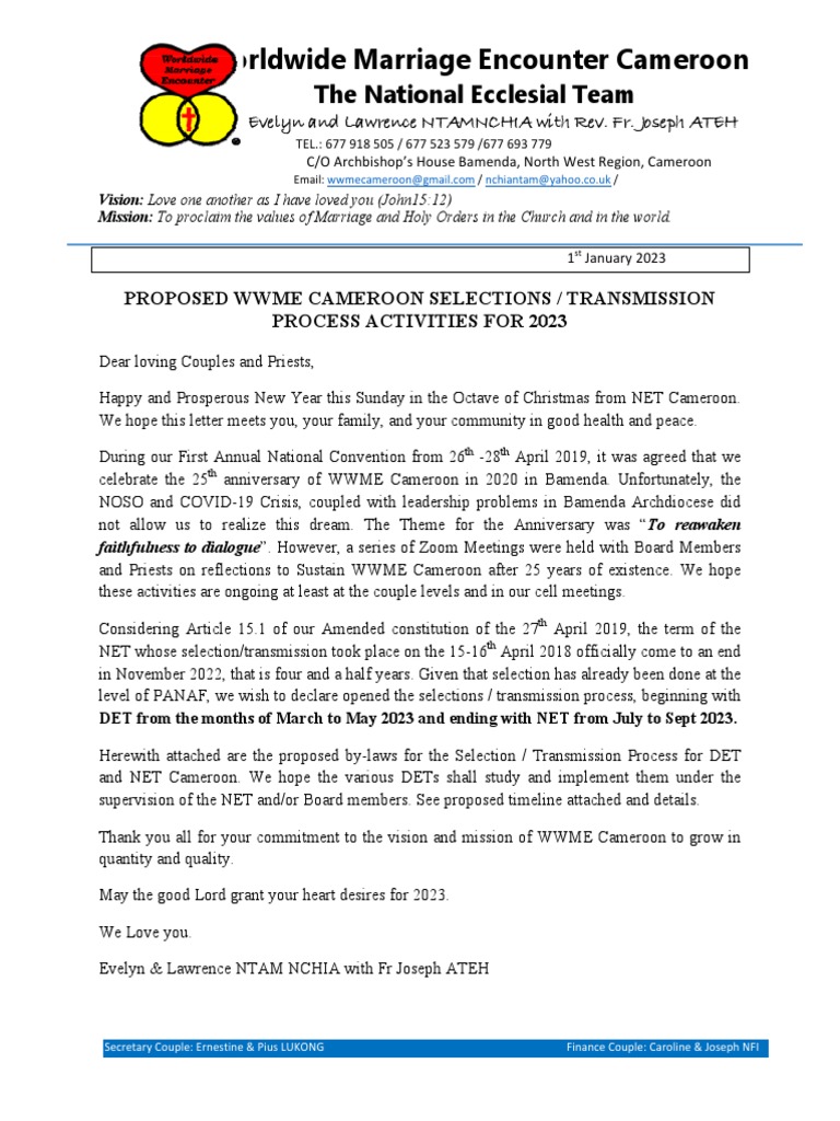 WWME Cameroon Selection Process 2023 | PDF