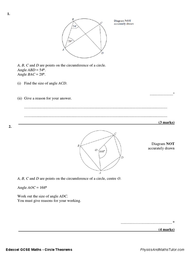 Circle Theorems QP | PDF | Circle | Angle