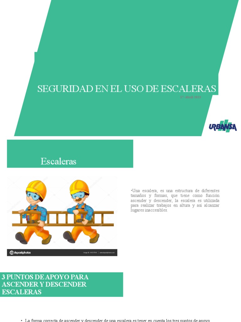 Seguridad en El Uso de Escaleras: 17-Abril 2023 | PDF | Escalera