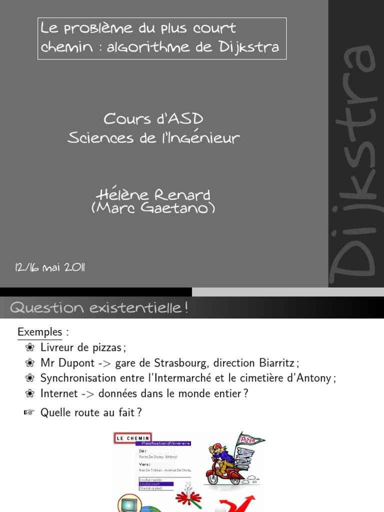 Algorithme de Dijkstra : Cours et Exemples | PDF