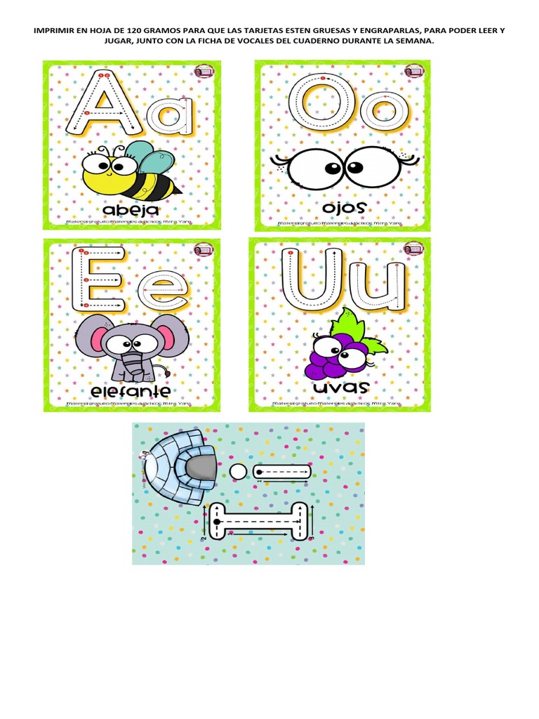 Tarjetas Vocales para Imprimir | PDF