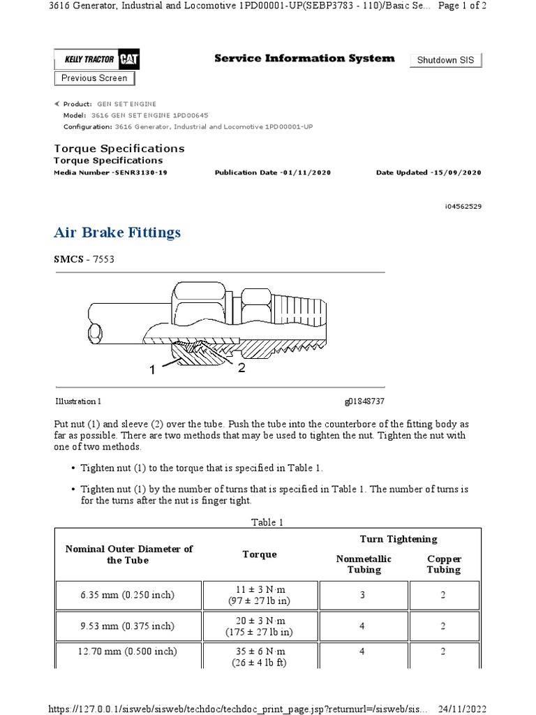 Air Brake Fittings: Torque Specifications | PDF | Pipe (Fluid Conveyance) | Vehicles