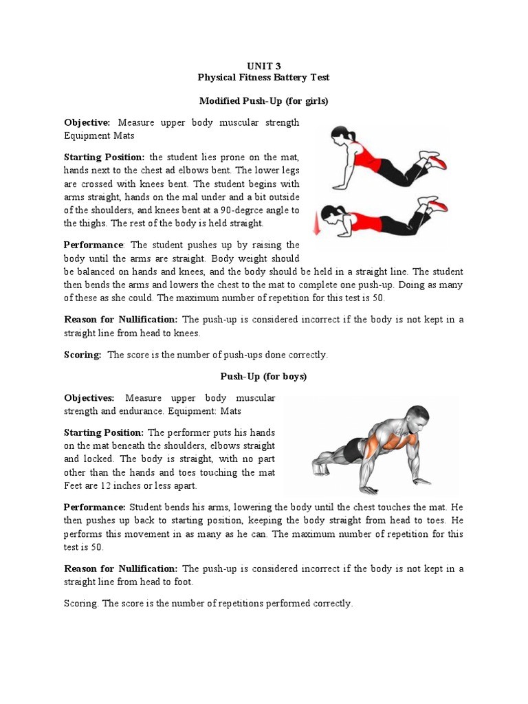 UNIT III Physical Fitness Battery Test | PDF | Human Anatomy