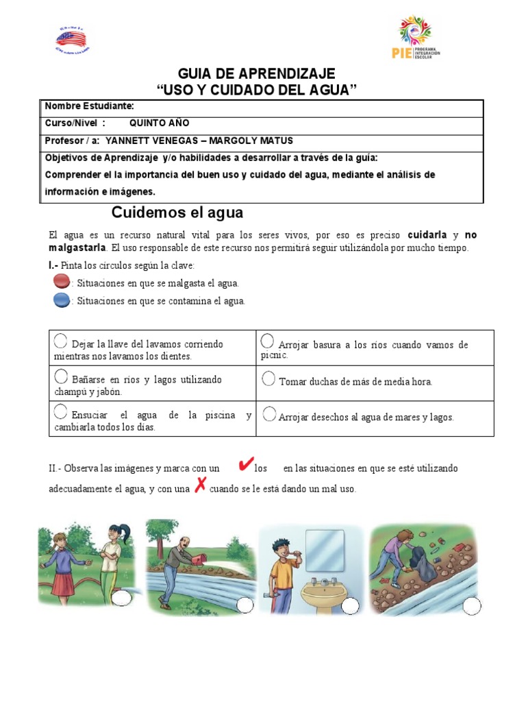 GUIA CUIDAR EL AGUA 5TO A | PDF | Agua | Residuos