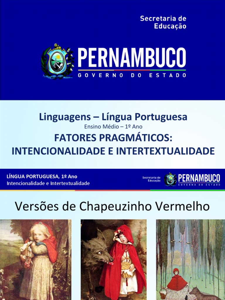 Fatores Pragmáticos Intencionalidade e Intertextualidade | PDF ...