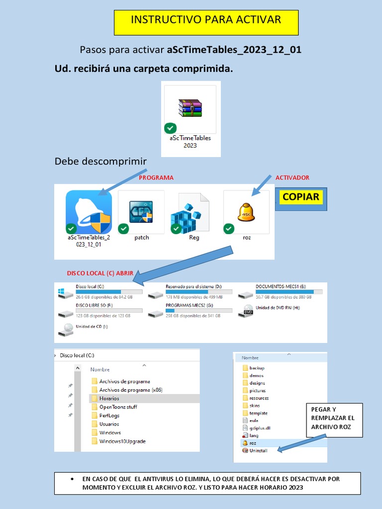 Pasos para Activar aScTimeTables | PDF